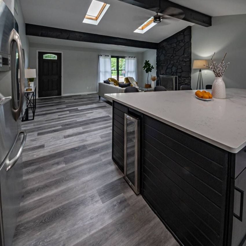 Bestlaminate Vinduri Ultra Aspen Gray Oak 5mm 20 mil Vinyl Flooring w/Pad